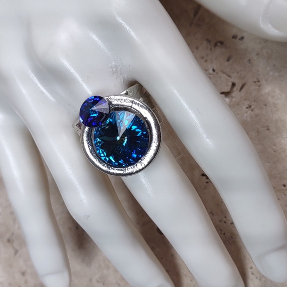 J Jansen | Jewelry | J Jansen Peacock Swarovski Crystal Silver Ring ...